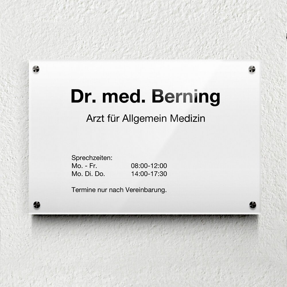 Praxisschild kaufen - individuell bedruckt für außen